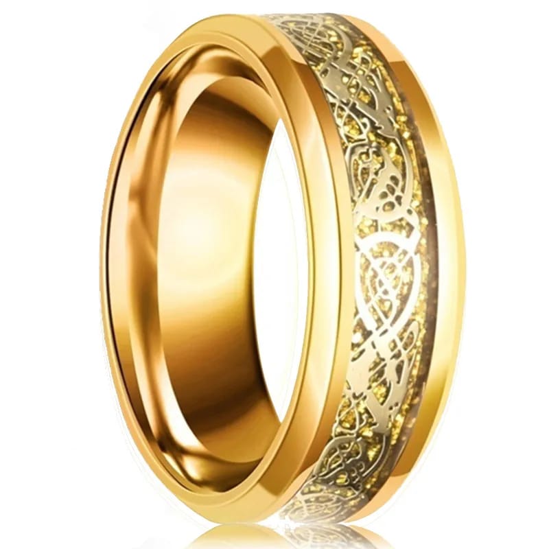 Stainless steel ring Golden color Dragon rings for men | Daraz.pk