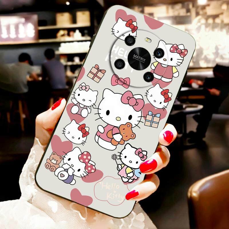 For Honor X9 4G Back Cover Case Fashion Cute kitty Square Frame Soft ...
