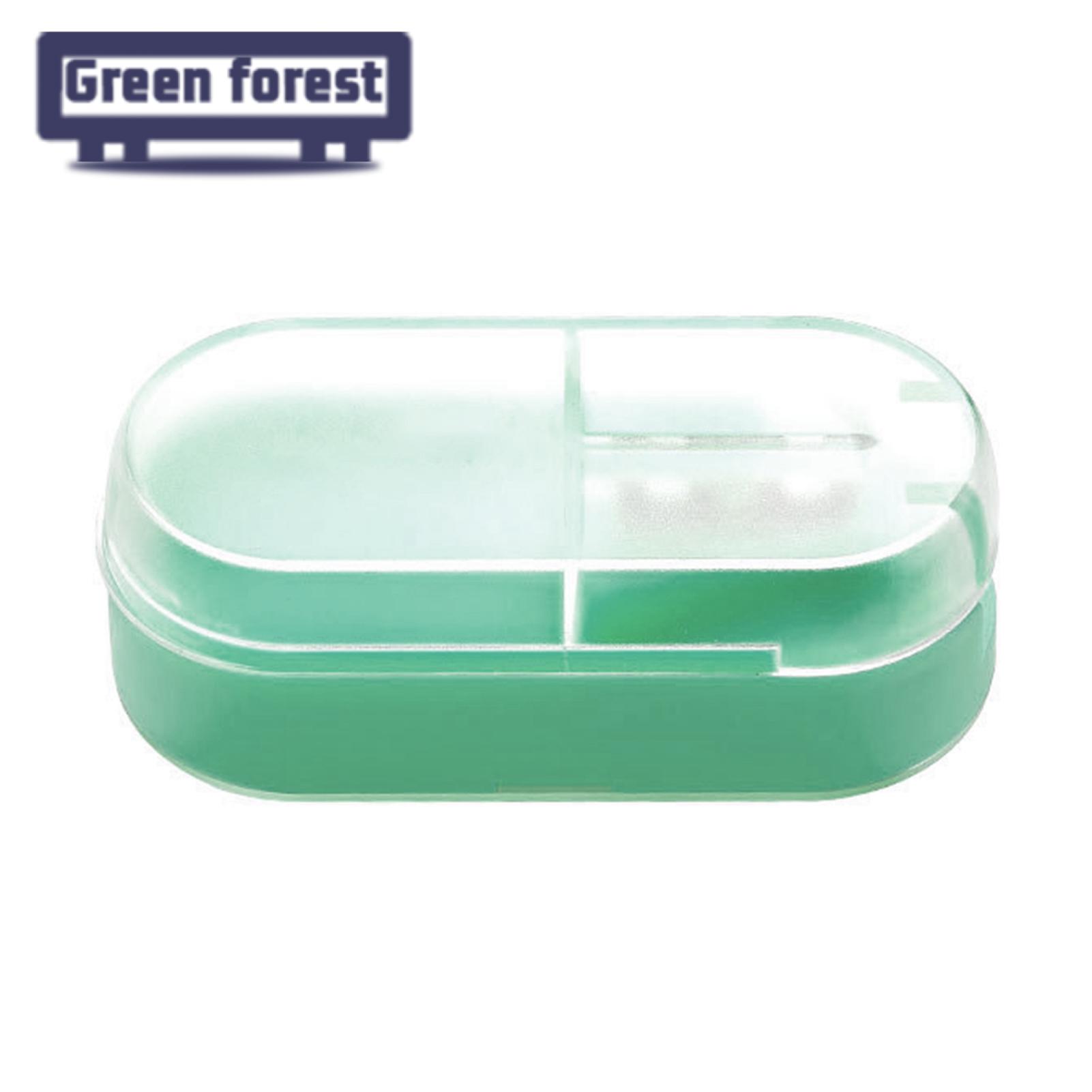 Green forest Pill Container Compact Size Multiple Grids Pill Organizer ...