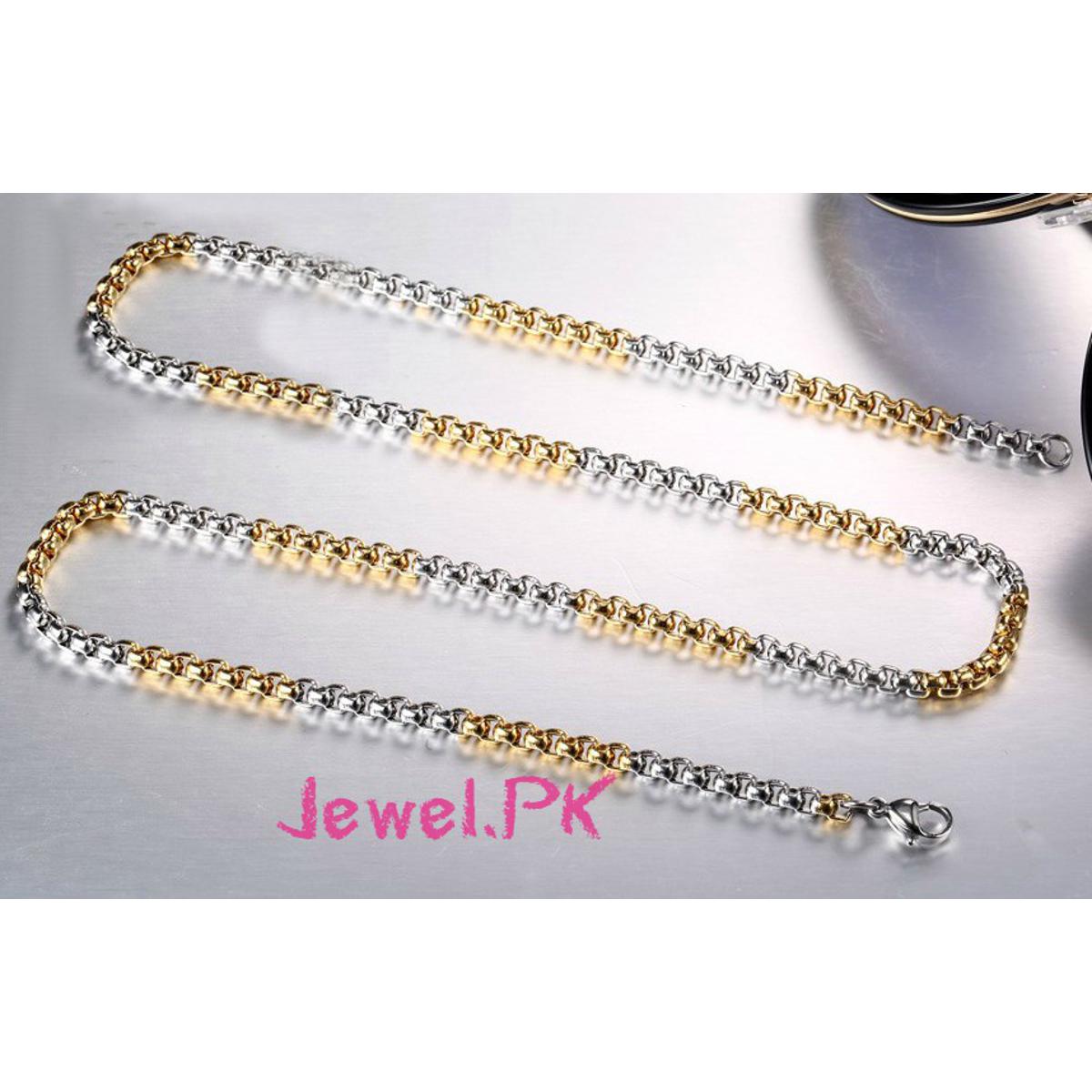 Platinum / Gold Plated Thick 17 Inch Long Rope Chain | Daraz.pk