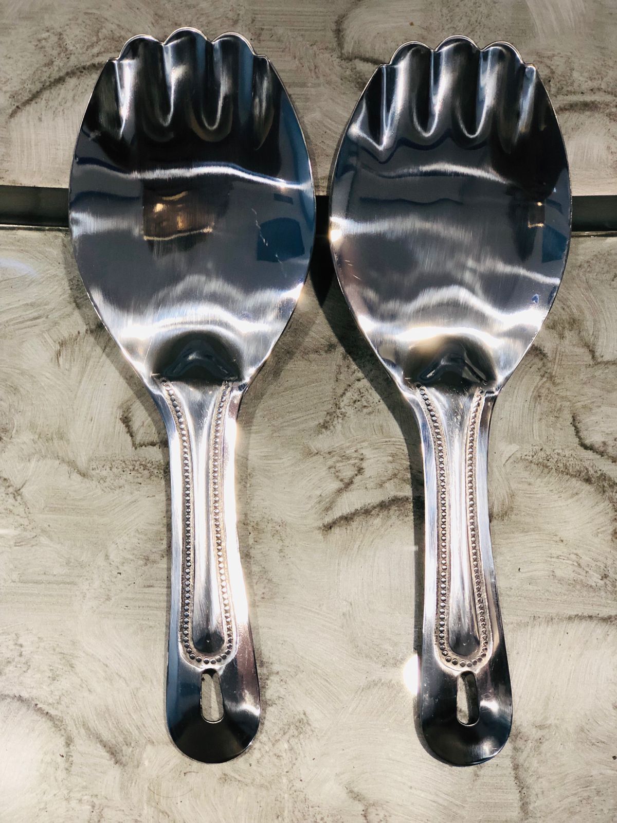 Rice Serving Spoons - Dish Spoons Stainless Steel (Set of 2) | Daraz.pk