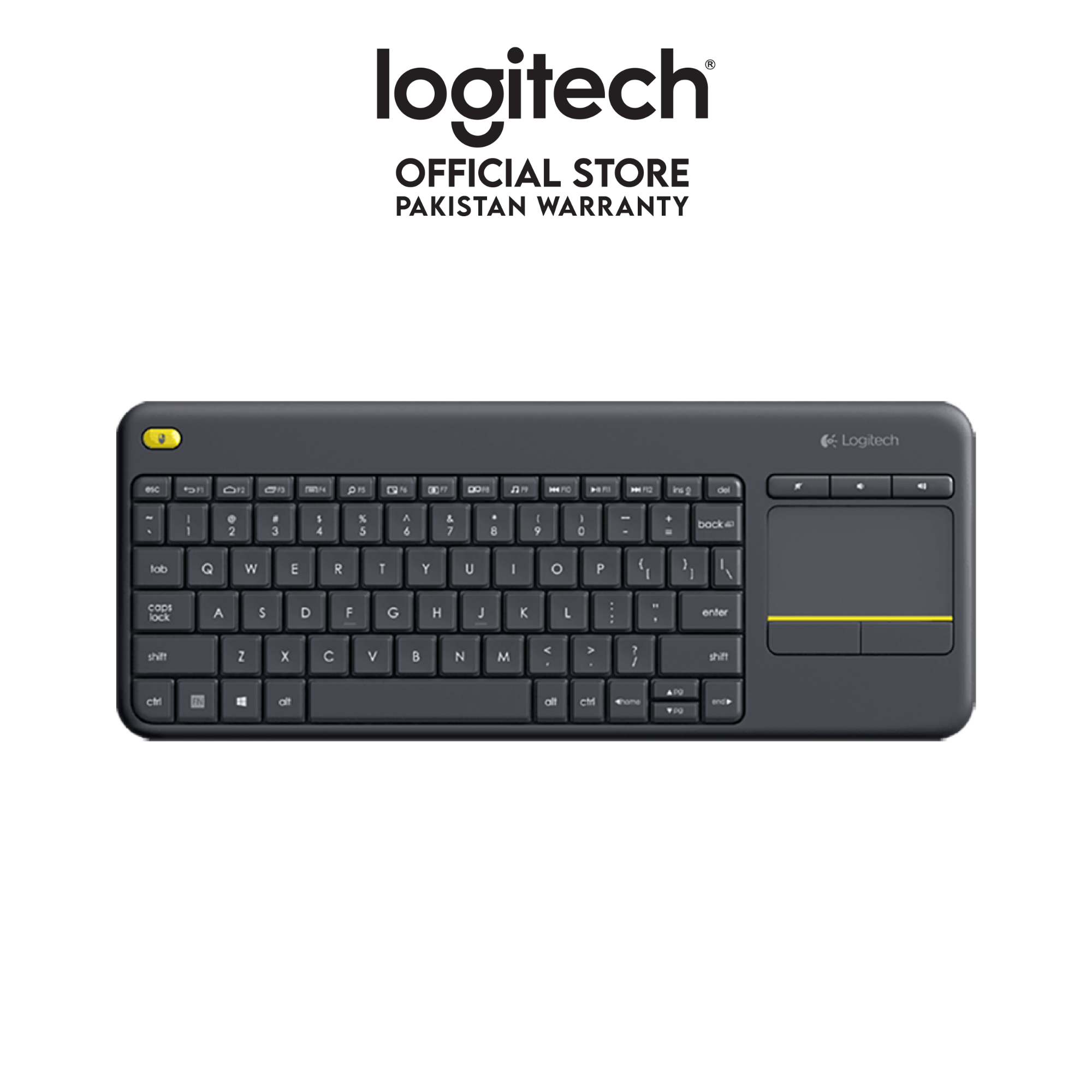Logitech K400 Plus Wireless Keyboard with Touch Pad for PC and TVs ...