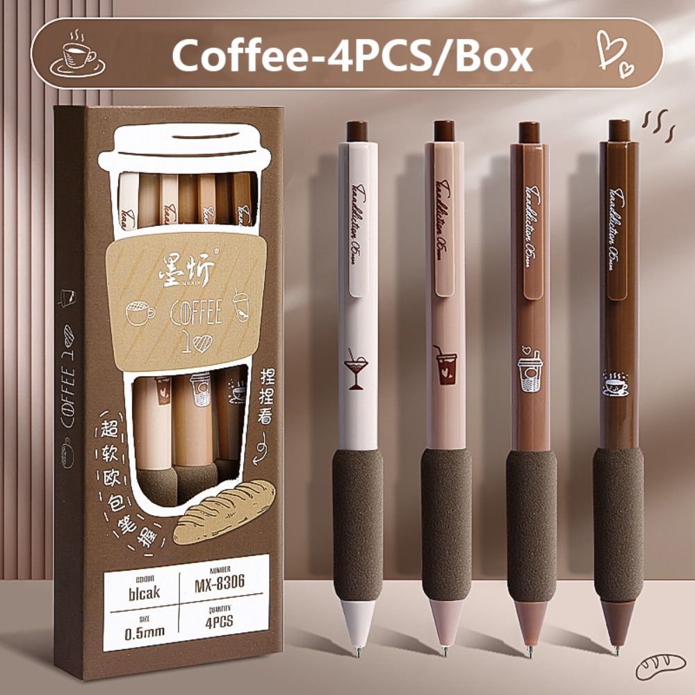 4PCS/Set Creative ST Tip Gel Pen Soft Cloud Grip Press Type Neutral Pen ...