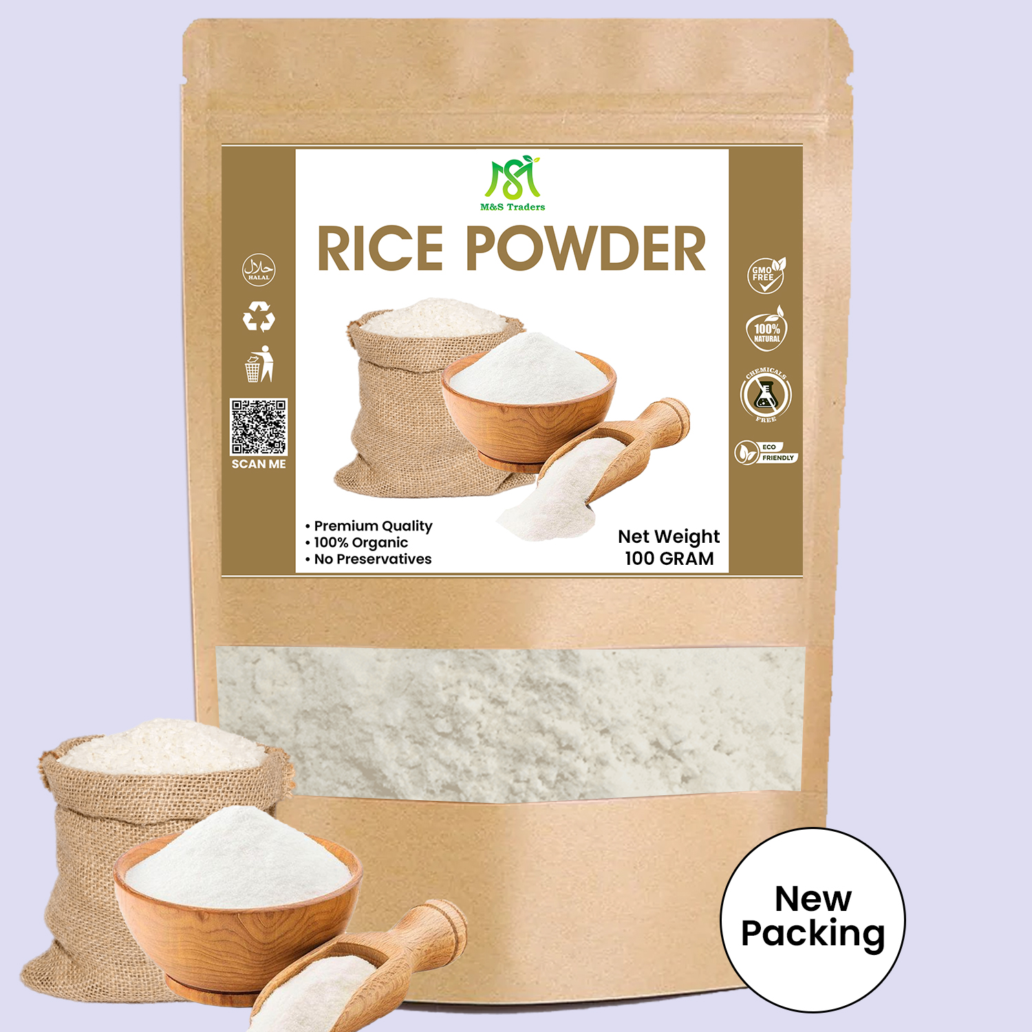 Organic Rice Powder - White Flour 100g | Daraz.pk