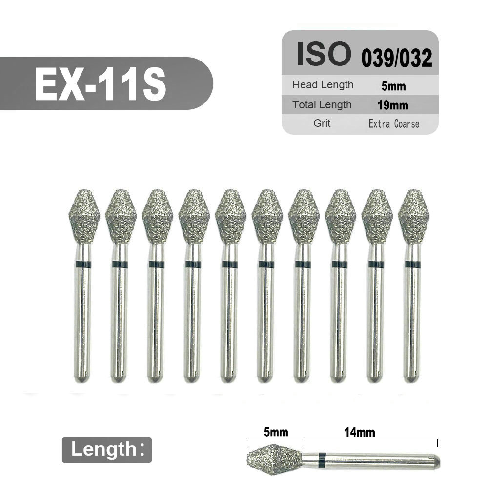 10pcs Dental Diamond Burs for High Speed Handpiece Dentistry Fillings ...