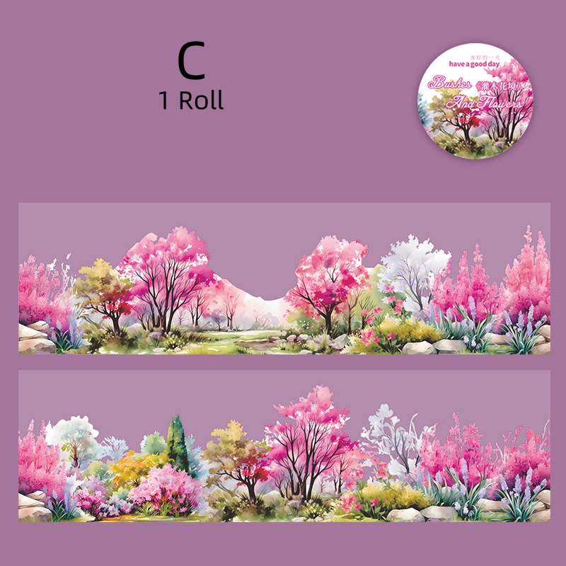 Panda Online 1 Roll Shrubs Flower Realm Series PET Masking Tapes ...