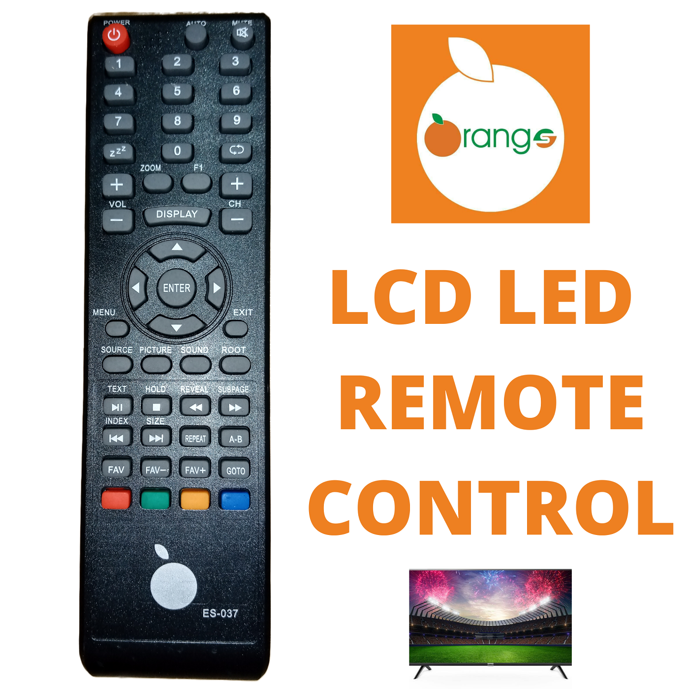 Orange LCD LED TV Universal Remote Control | Daraz.pk
