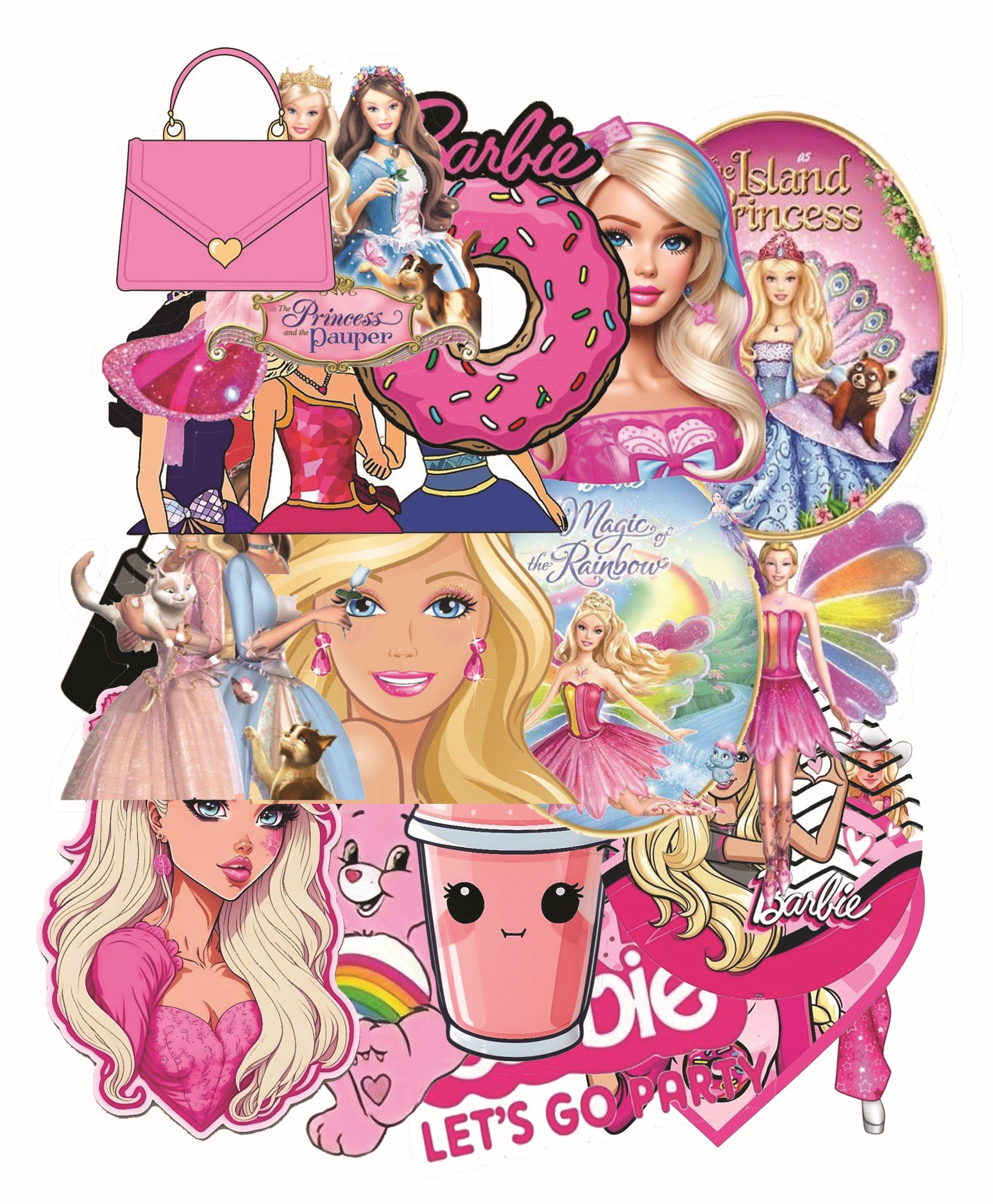 Multiple Barbie Stickers Of Your Choice Available in Single, Pack of 3 ...