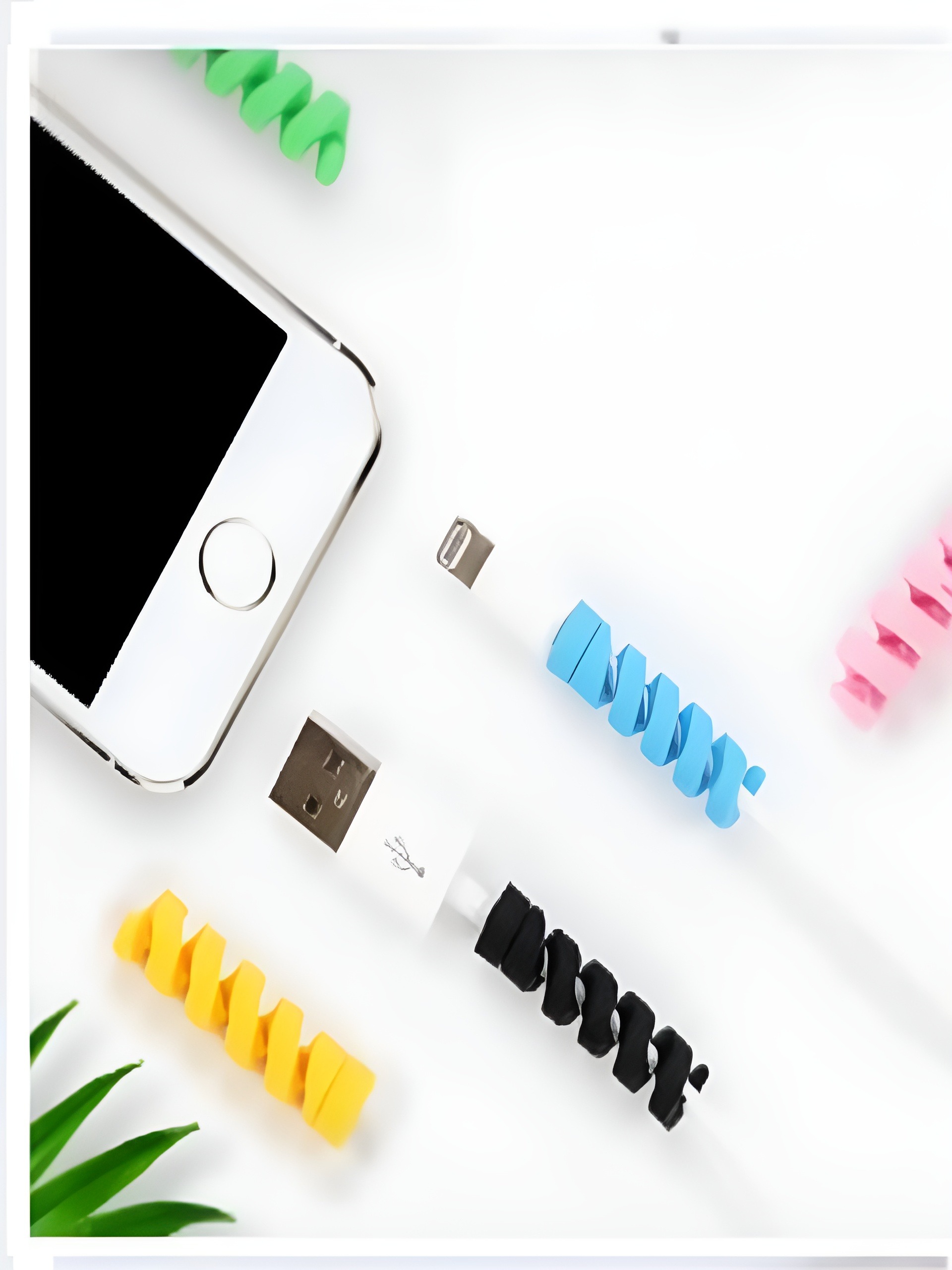 Silicon USB Cable Protector Charger Wire Saver 1 Pieces Covering Set ...