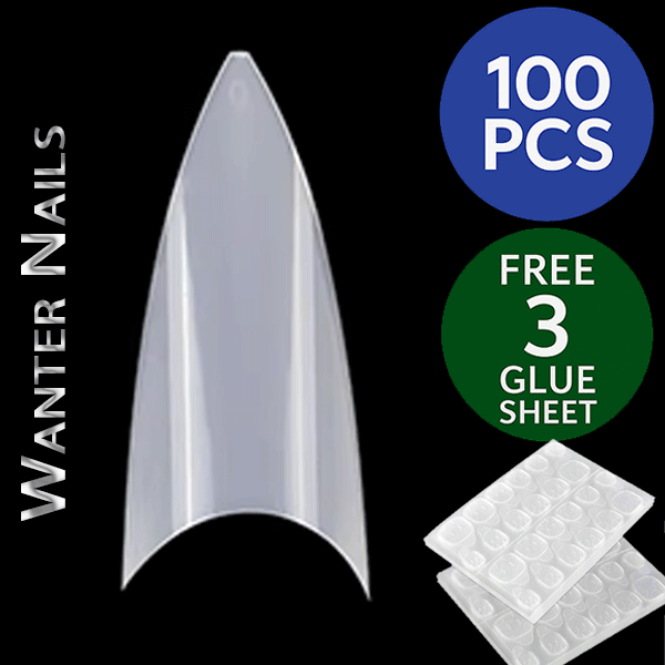 WANTER 100Pcs Fake Nails For Girls, With 3 Nails Glue Sheet, Square ...