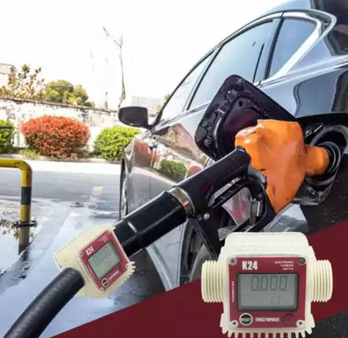 Digital Electronic Flow Meter K24 Turbine Digital Diesel Fuel Oil Flow ...