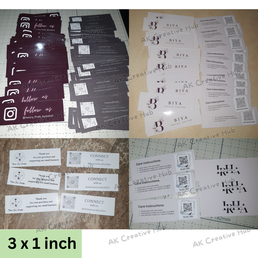 Customized Follow Social Media & QR Code Mini Business Card Double Side ...