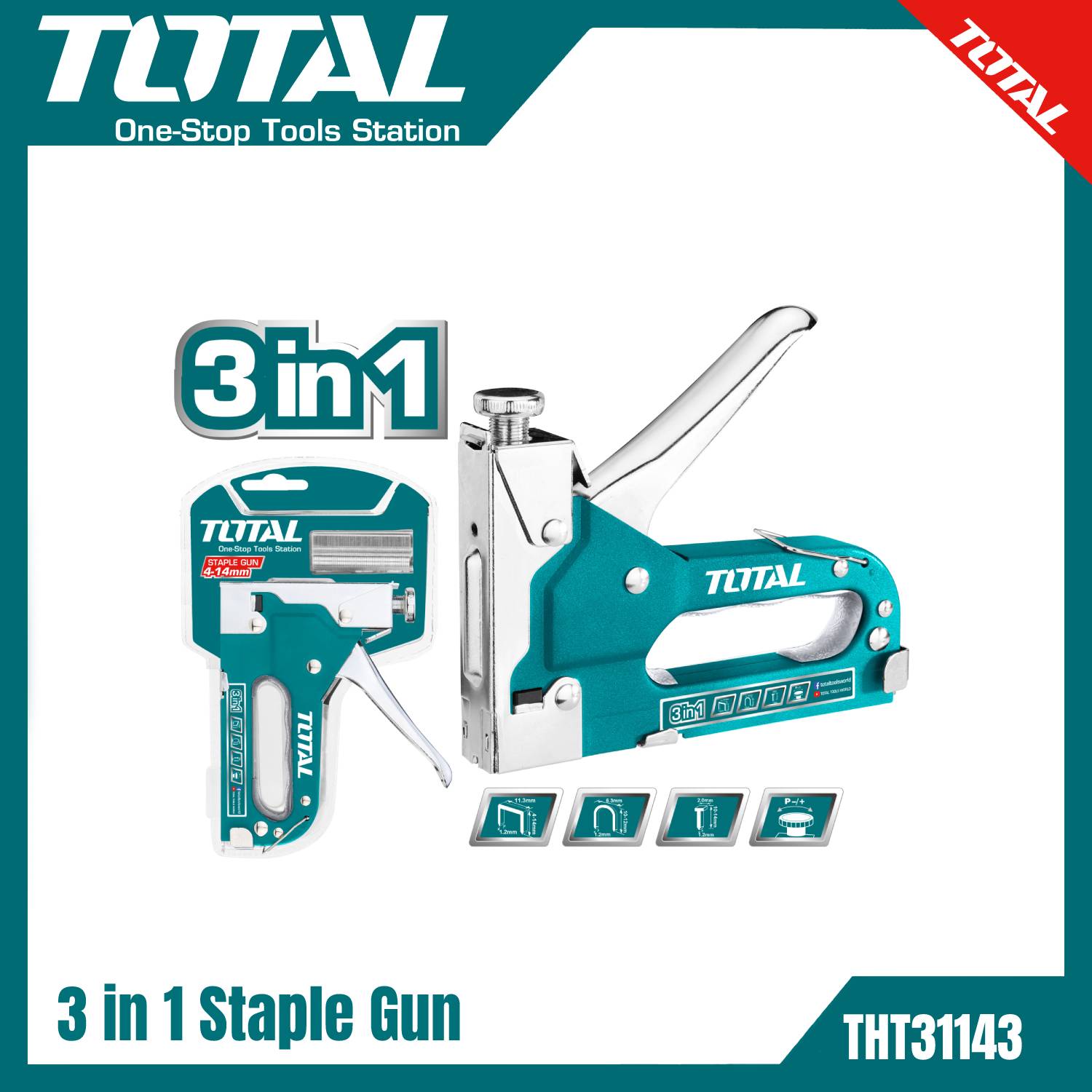 TOTAL 3 in 1 Staple Gun with Staple THT31143 | Daraz.pk