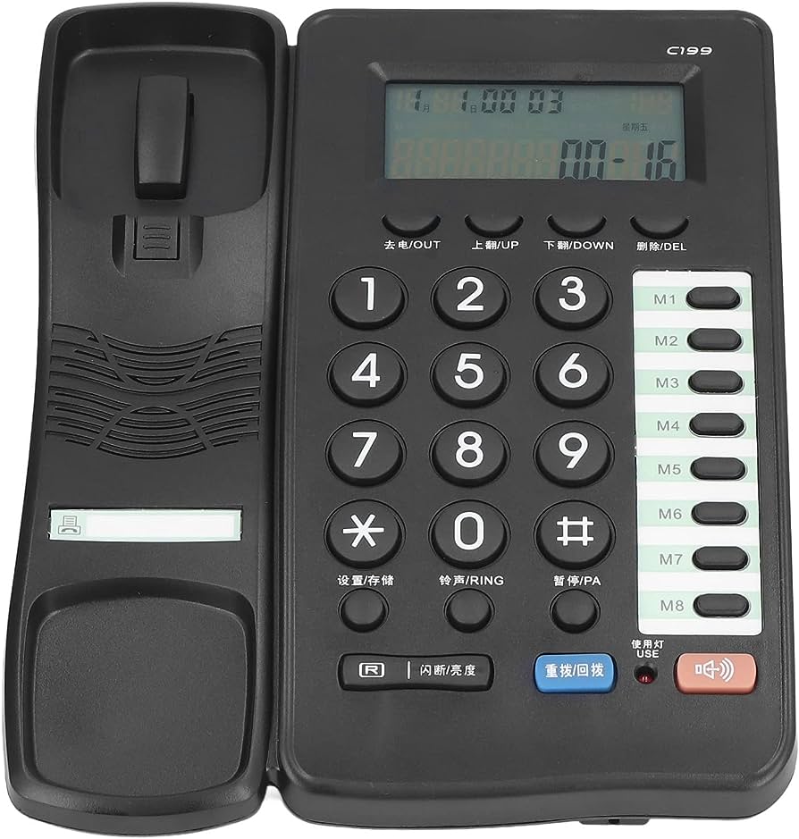 Home Office Telephone, Desk Landline Phone with LED Display, Caller ID ...