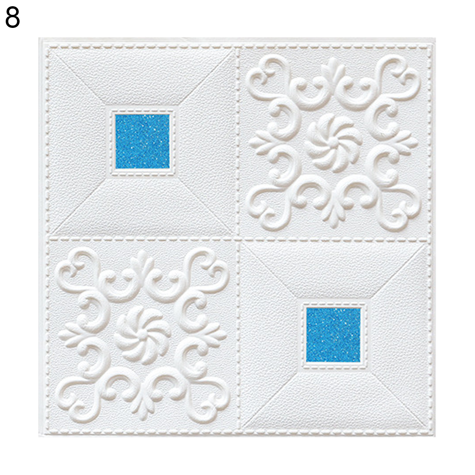 Wall Cling Real Touch White Brick Textured Wall Tile Shaped Sticker ...