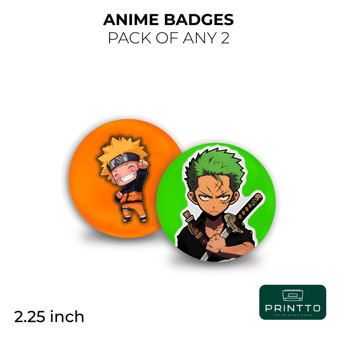 pack of 2,4 & 6 Anime button badges for anime enthusaist | Daraz.pk