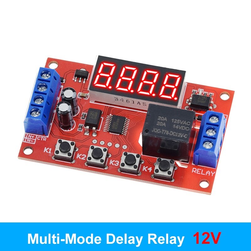 DC 5V 12V 24V 10A Adjustable Time Delay Relay Module 32 Modes LED ...