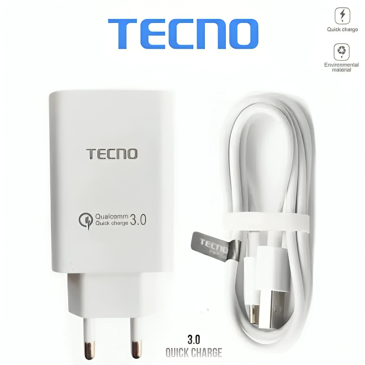 Tecno Fast Charger + Data Cable 3.0 Fast Charging For Tecno and Android ...