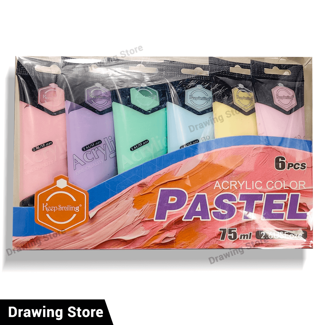 Keep Smiling Pastel Acrylic Color Paint Set 6x75ml | Daraz.pk