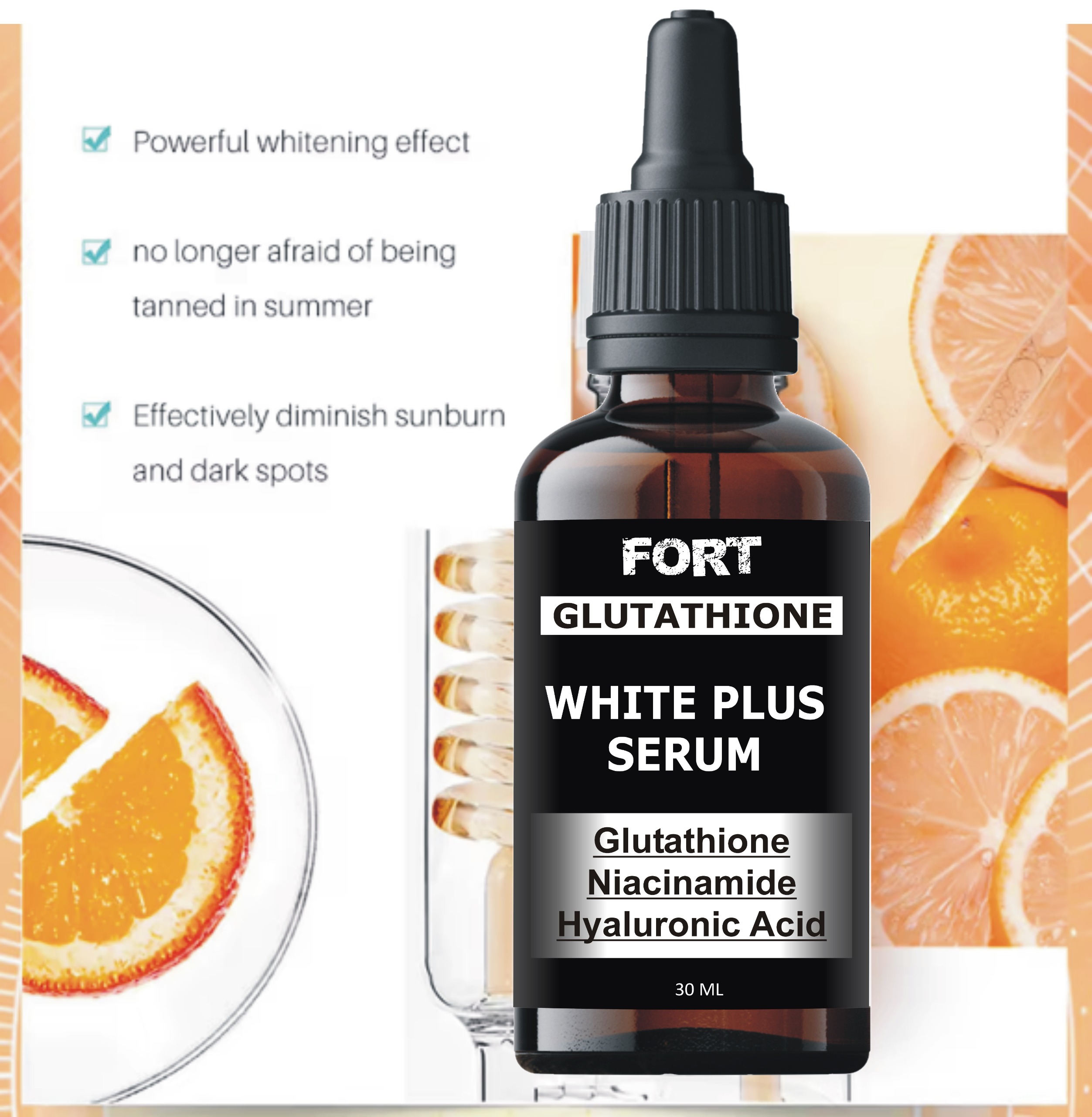 FORT Glutathione Serum Face Serum for Glowing Skin and Face Whitening ...