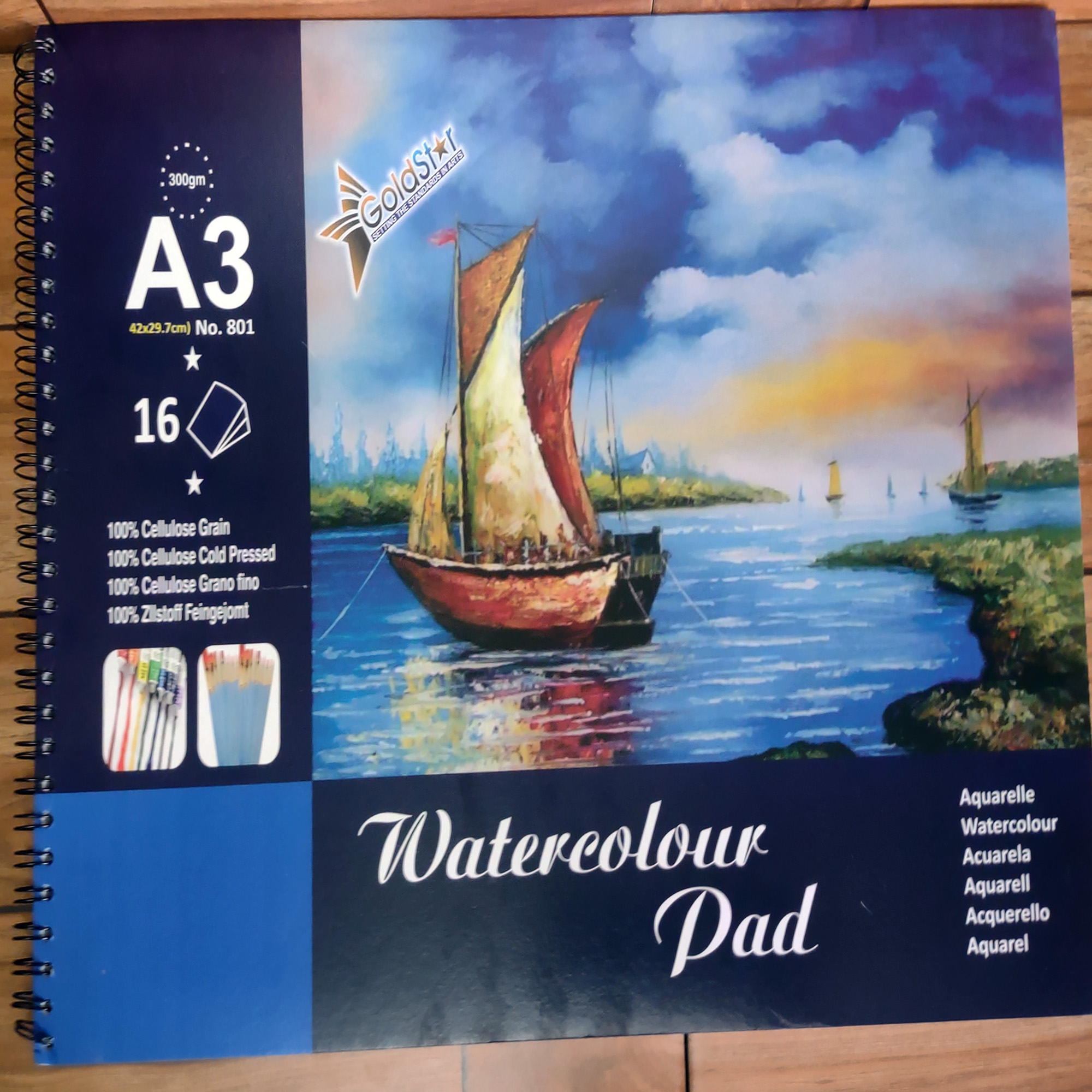 Pack of 3 Watercolor Pad Best for Artist (Size A5, A4 & A3 300 gm, 16 ...