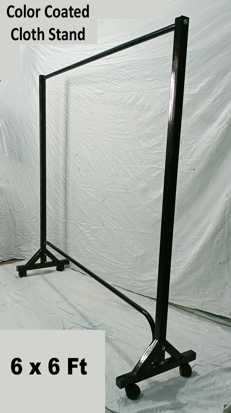 6 Ft Cloth Hanging Trolley Stand with Wheels | Daraz.pk