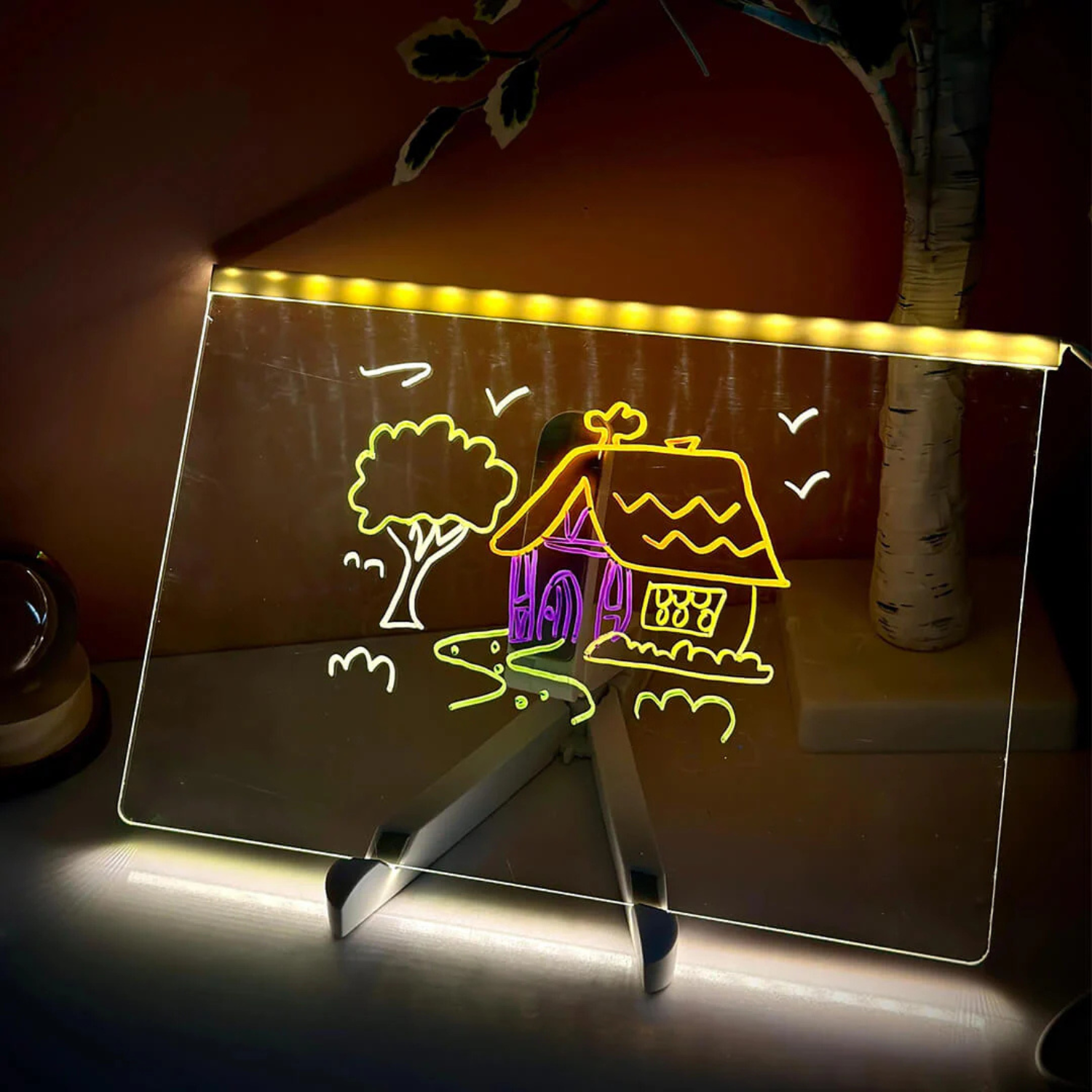 LED Glow Drawing Board for Kids | Magic Light Up Message Board with ...
