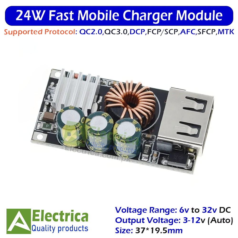 24W 5V 3.4A Fast Mobile Phone Charging Module QC3.0 USB Quick Charger ...