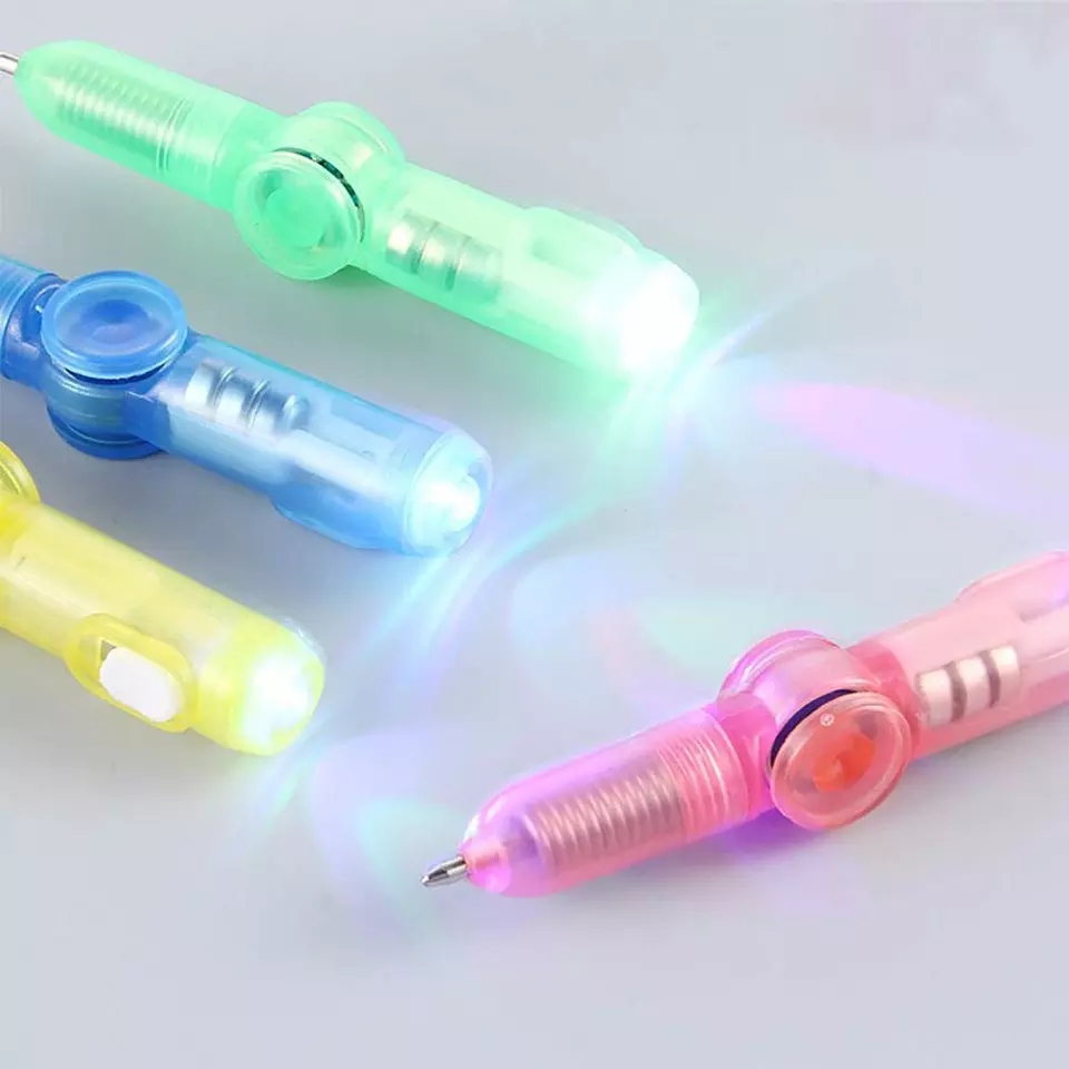 01 PC Spinning Luminous GEL Pen LED Light Education Rotating Gaming ...