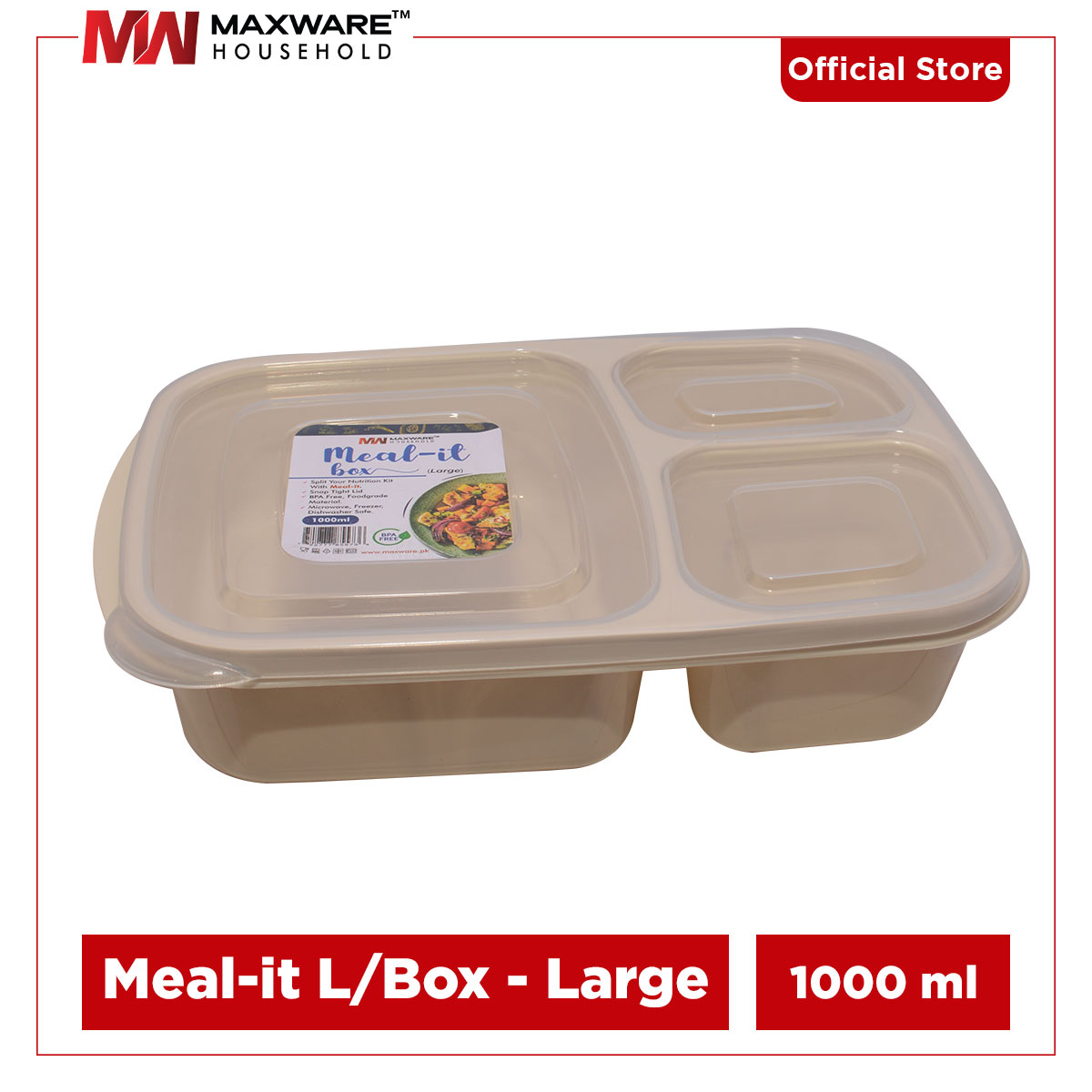 Maxware Household Meal-it Box Large 1000ml, Lunch Box with three ...