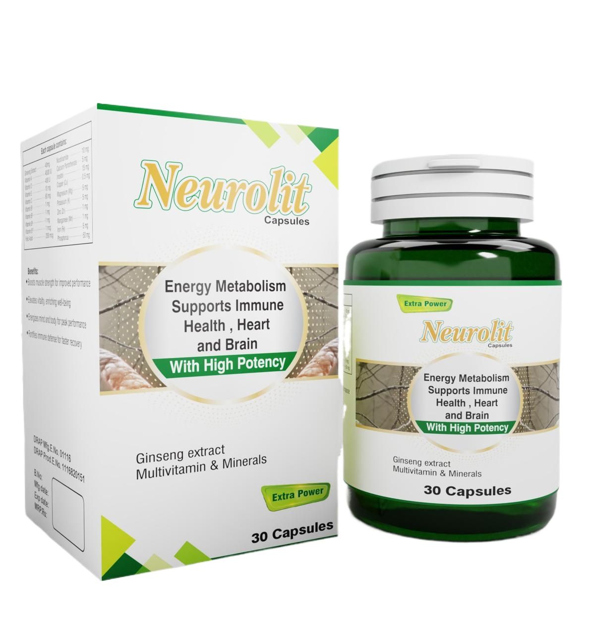 Neurolit Capsules (Extract MultiVitamin & Minerals - Energy Metabolism ...