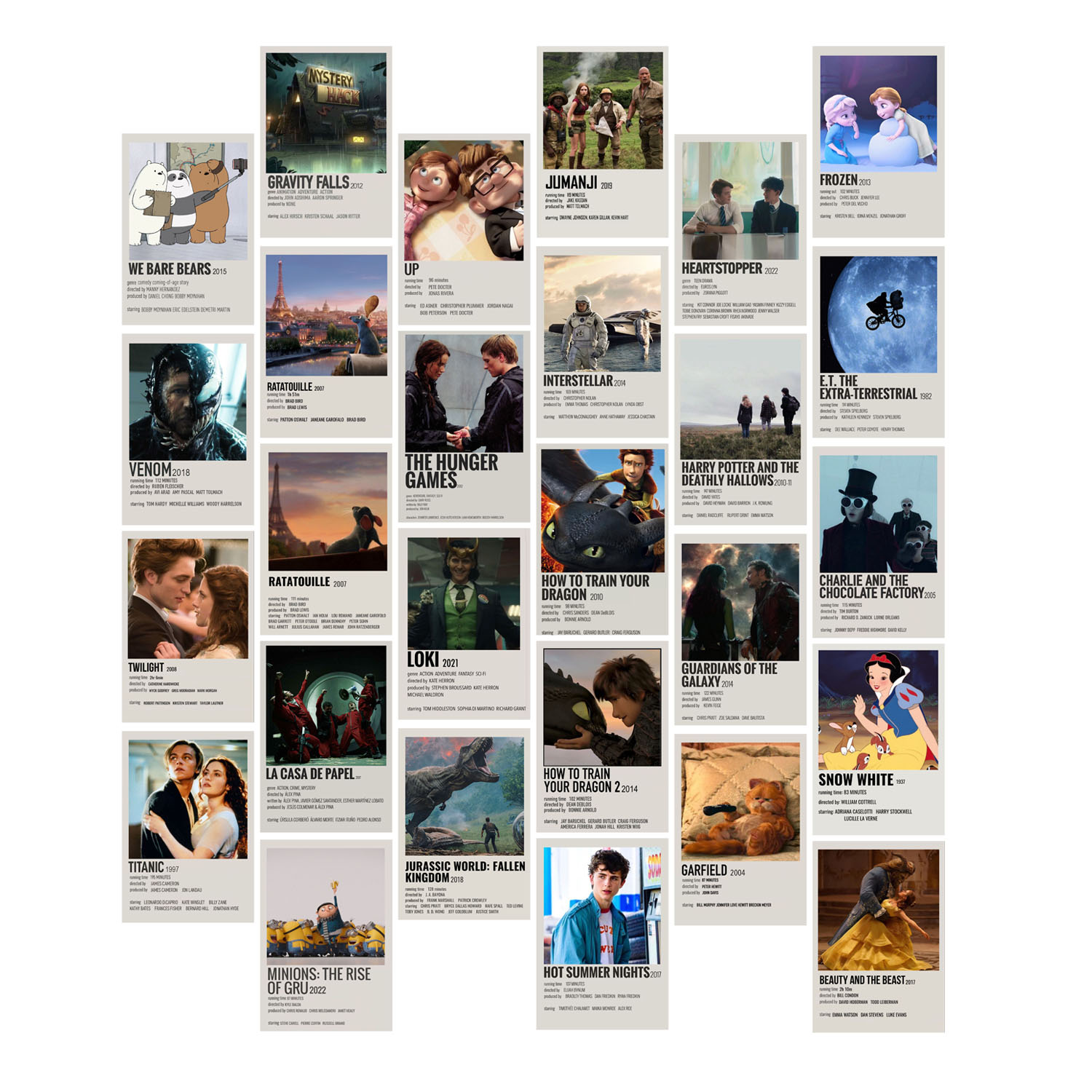 Movie posters stickers of your choice in 4x6 inches for asthetic wall ...