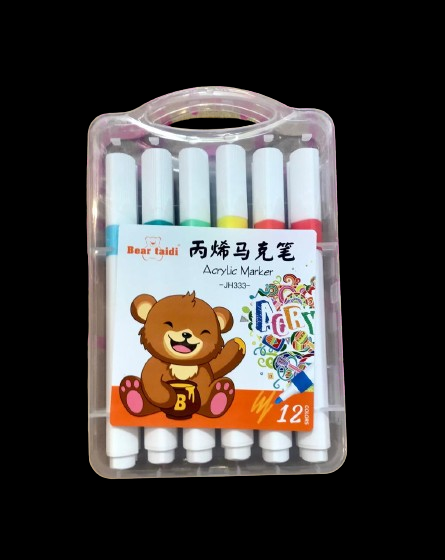 Acrylic Markers Pack of 12 pcs with plastic box packing | Daraz.pk