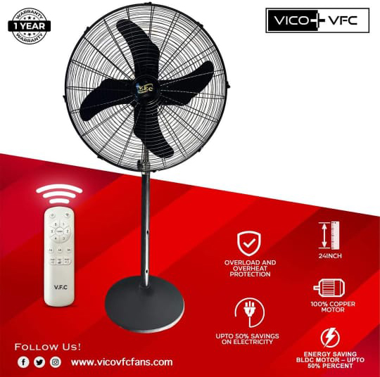 Vfc Ac dc pedestal 24" blcd motor pure copper | Daraz.pk