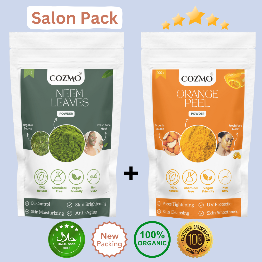 Pack of 2 Powder | Wild Neem Leaves Powder + Natural Orange Peel Fine ...