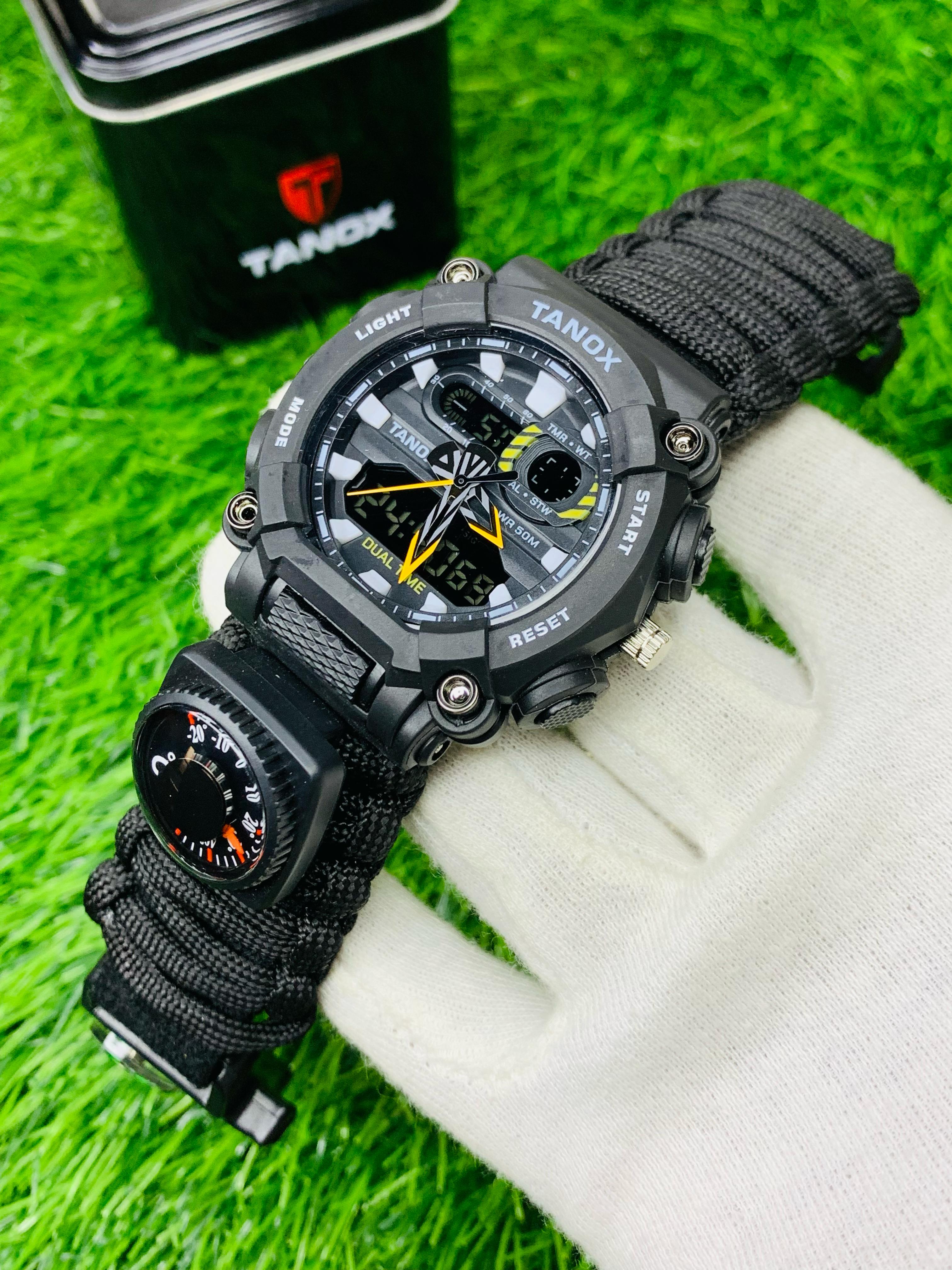 GA900 Survival Watch Military Digital Watch for Men Dual Time Tactical ...