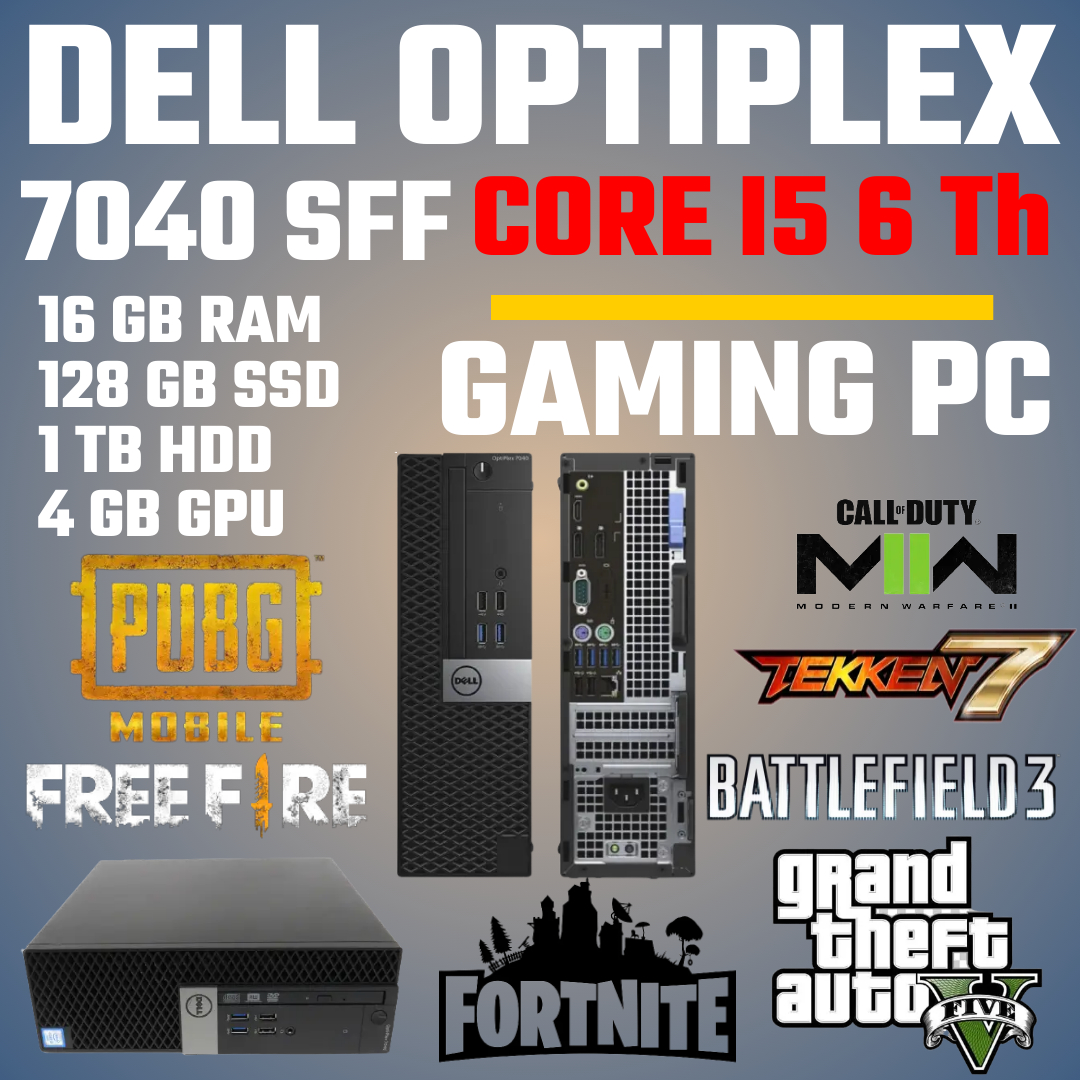DELL OPTIPLEX 7040sff I5 6Th, 16GB DDR4 RAM, 128GB SSD, 1 TB HDD, 4GB ...