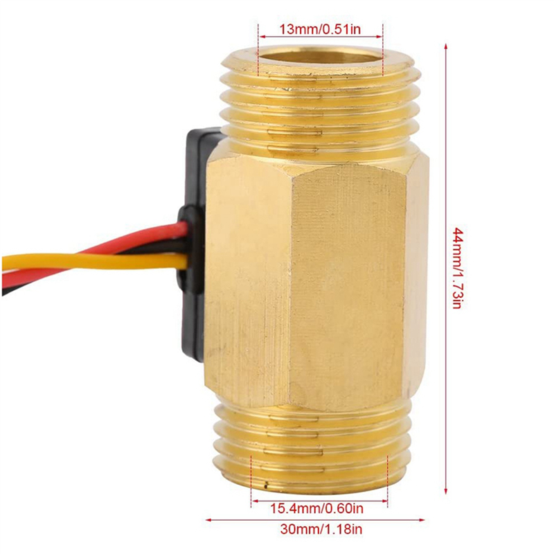 2 Piece of Yf-B1 Turbine Water Flow Sensor G1 / 2 Inch Electromagnetic ...