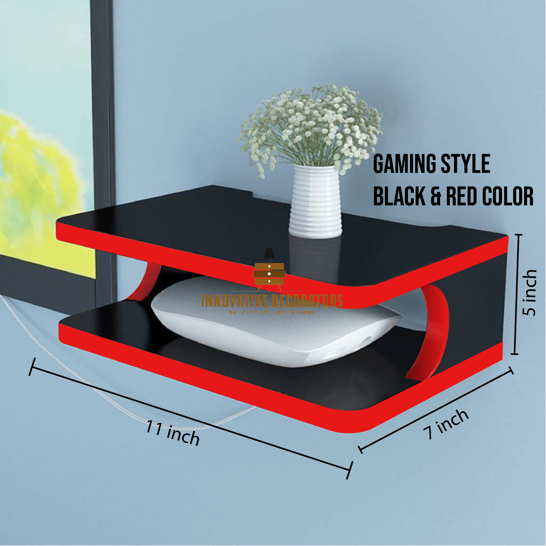 2 Layers Wall Mounted Shelf For Wifi Router, Phone, Decorative Items ...