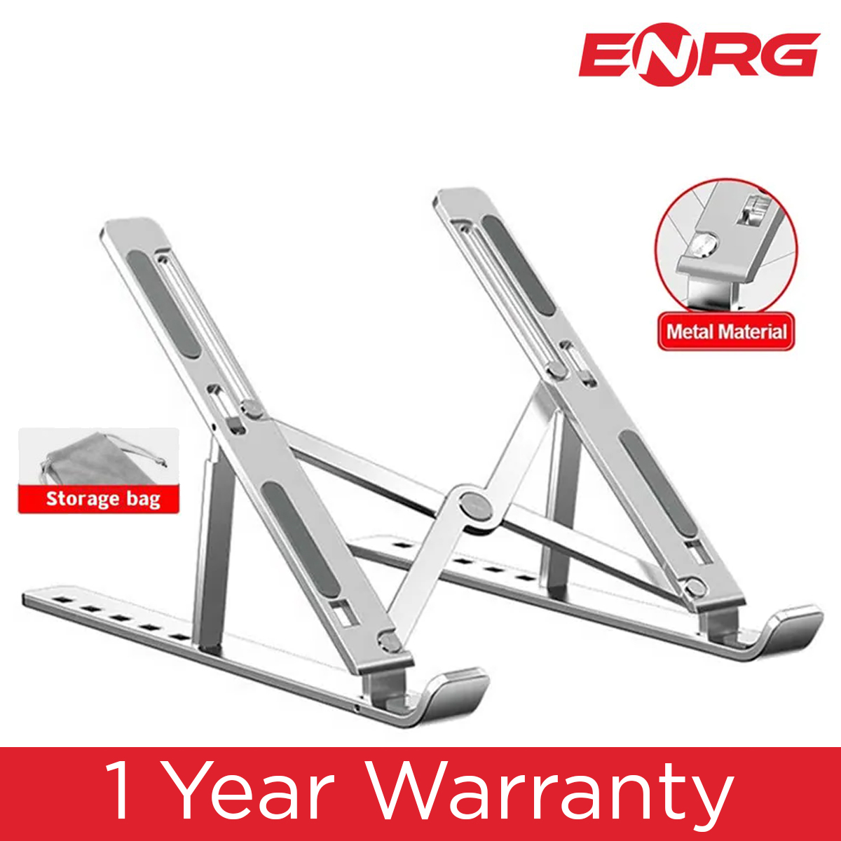 Energy - ENRG Portable Aluminum Foldable Laptop Metal Stand Hinge ...
