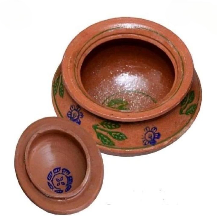 Clay Handi (Mitti Ki Handi) With Lid glazed (Large) for cooking| Clay ...