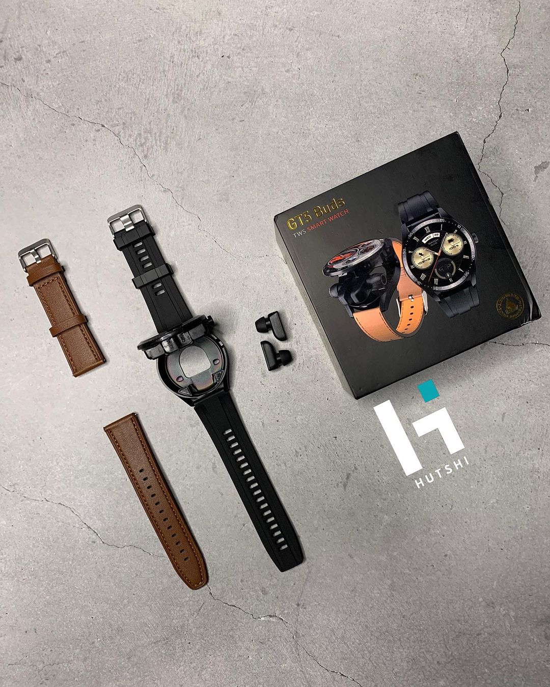 PowerBand GT5 - 2 in 1 Smartwatch + Earbuds HI-FI Wireless Earphones ...