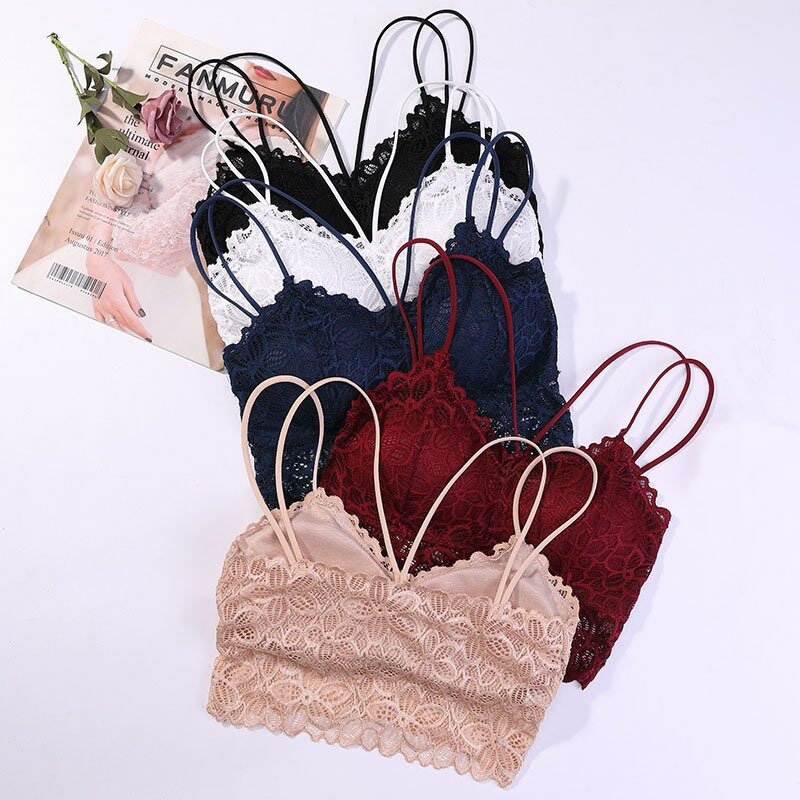 Fancy Floral Bralette Padded Soft Push Up Lace Bras for Women and girls ...