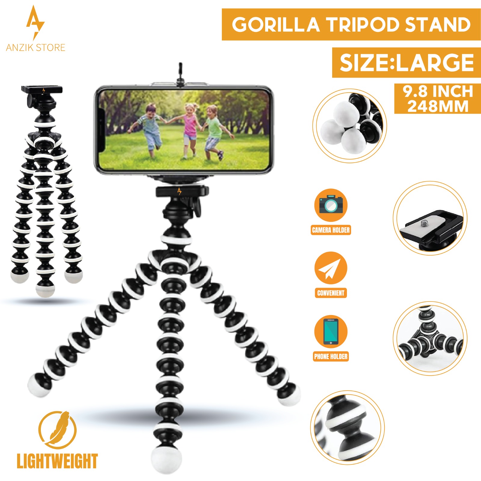 Gorilla Tripod Stand, Octopus Flexible Tripod Stand For Mobile And ...
