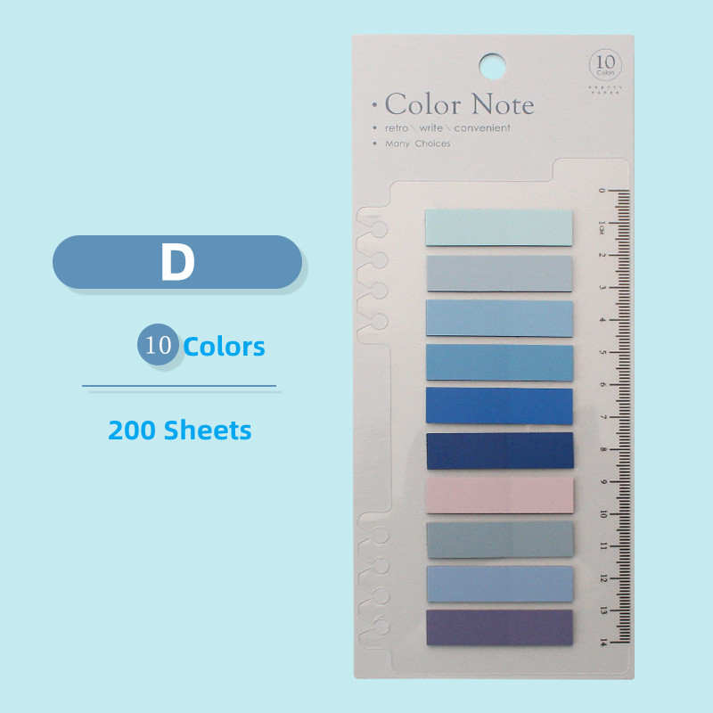 Panda Online 200 Sheets 10 Colors Solid color Sticky Notes Set Memo Pad ...