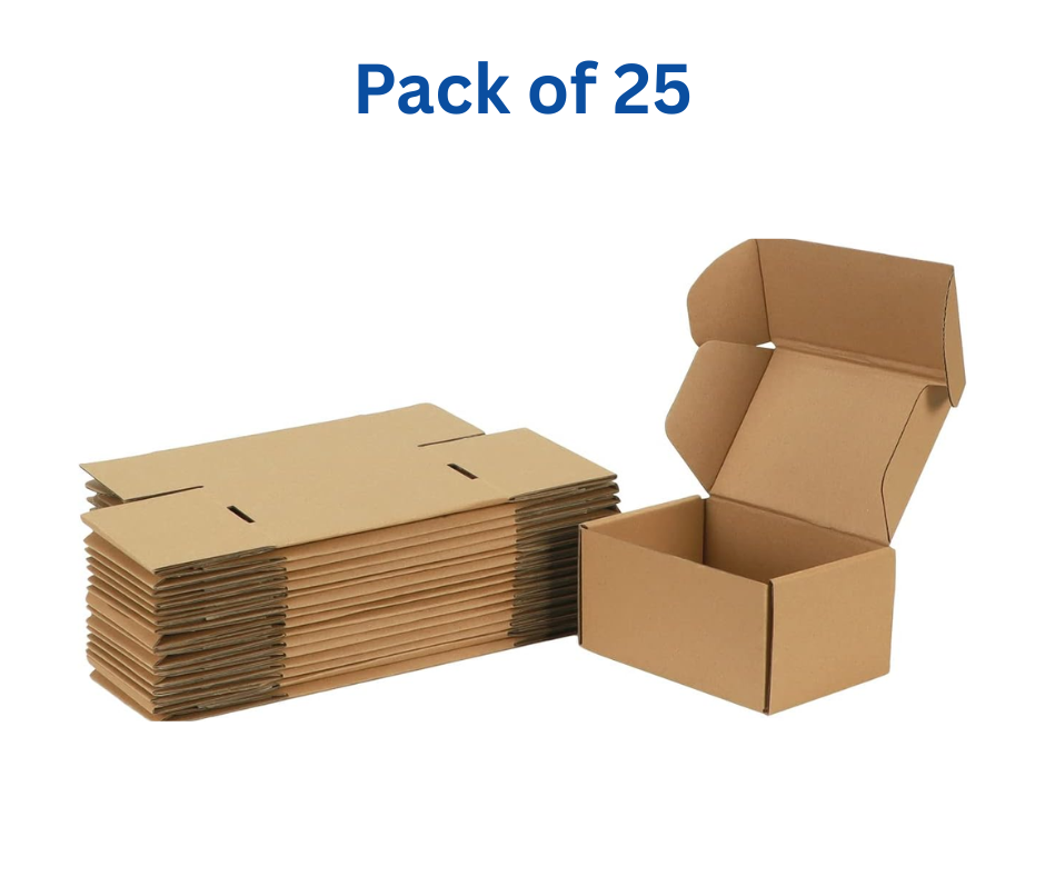 (5x3.5x3.5) Pack of 10 / 15 / 25 / 50 / 100 Brown Corrugated Cardboard ...