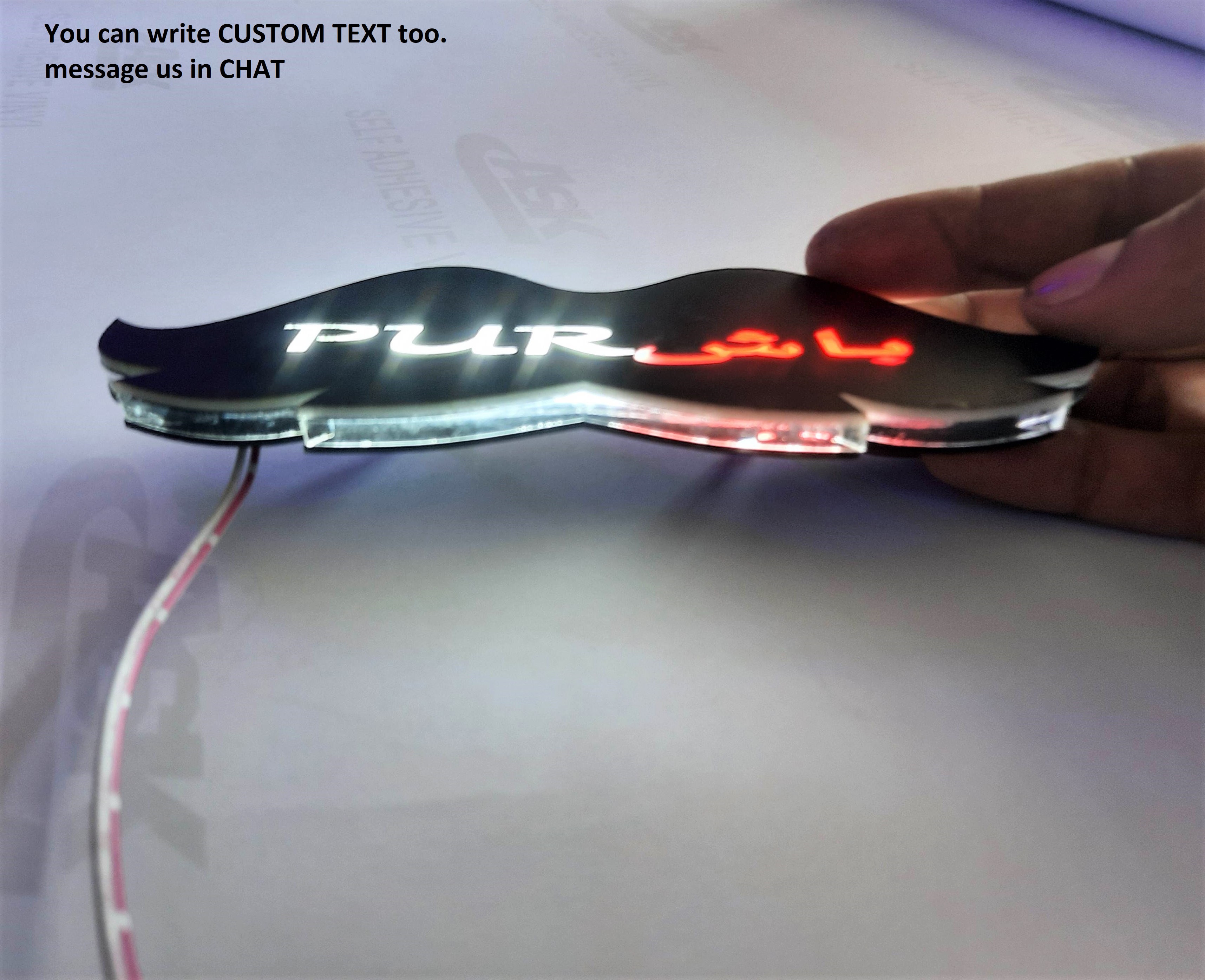 PurBash Led Mustache Style Custom Made Monogram LED for 70cc and 125cc ...