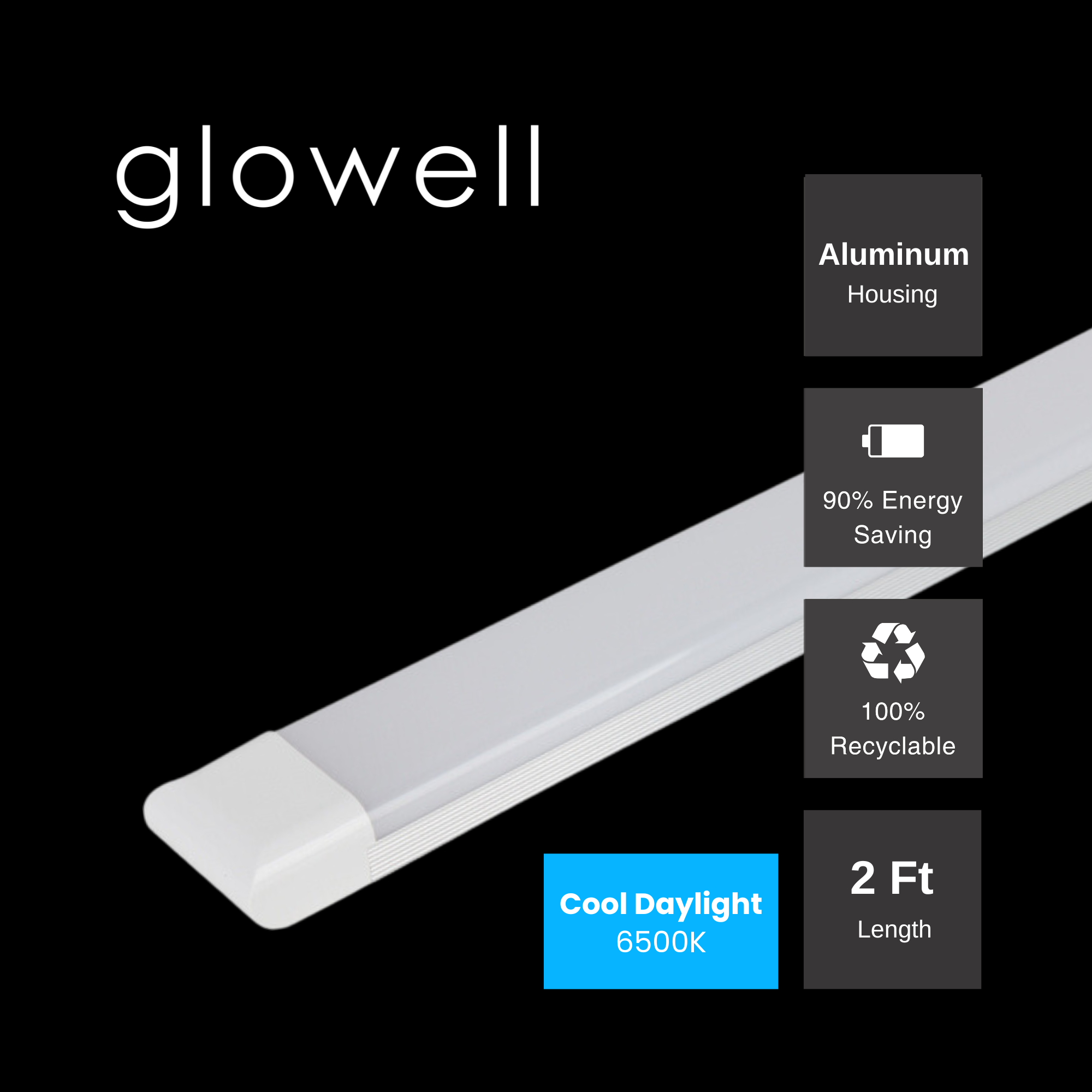 Glowell LED Batten Light 20W (Slim Bracket Tube Light) | Daraz.pk