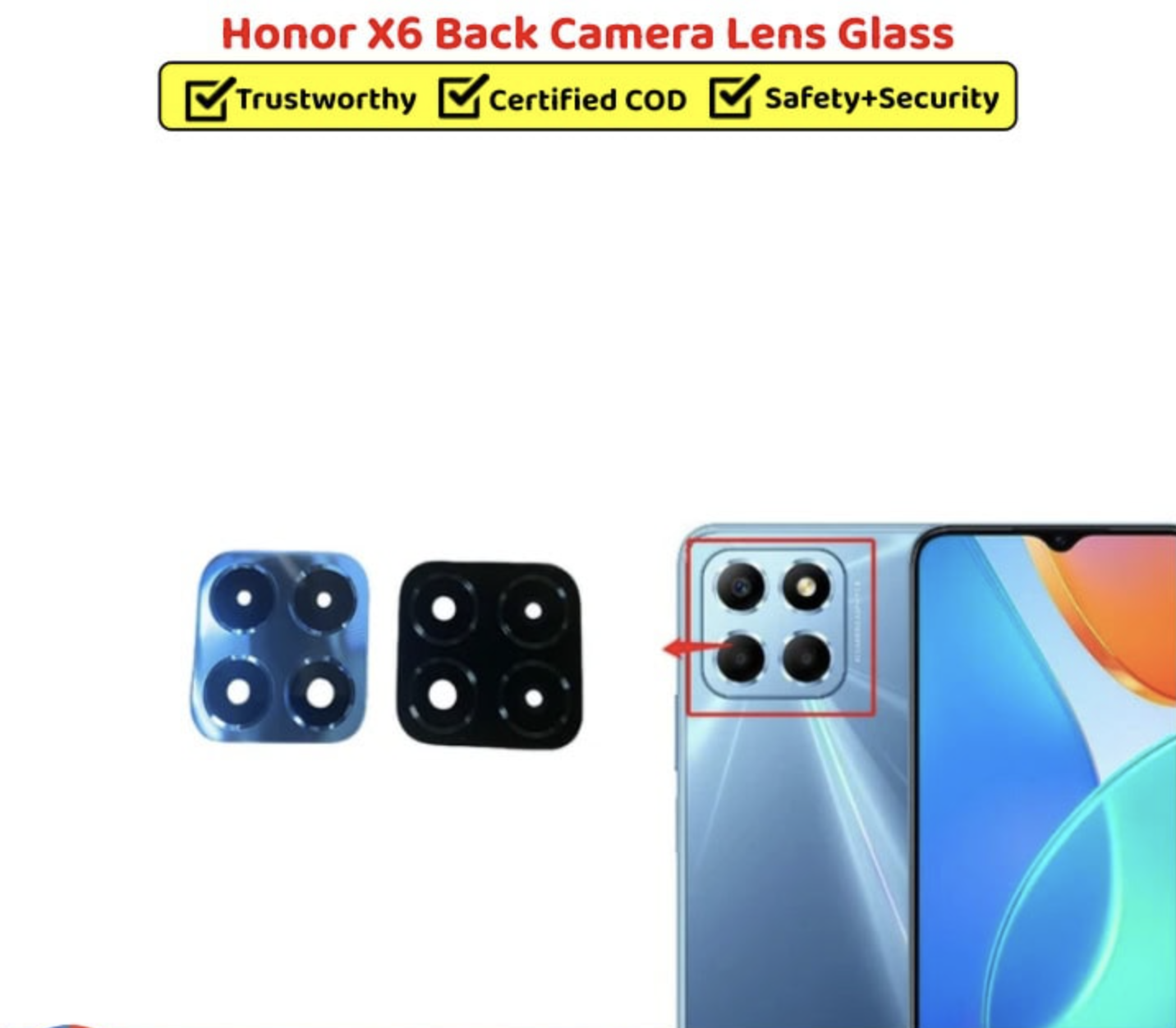 Honor X6 Back Camera Lens Glass Replacement Parts | 100% Original ...