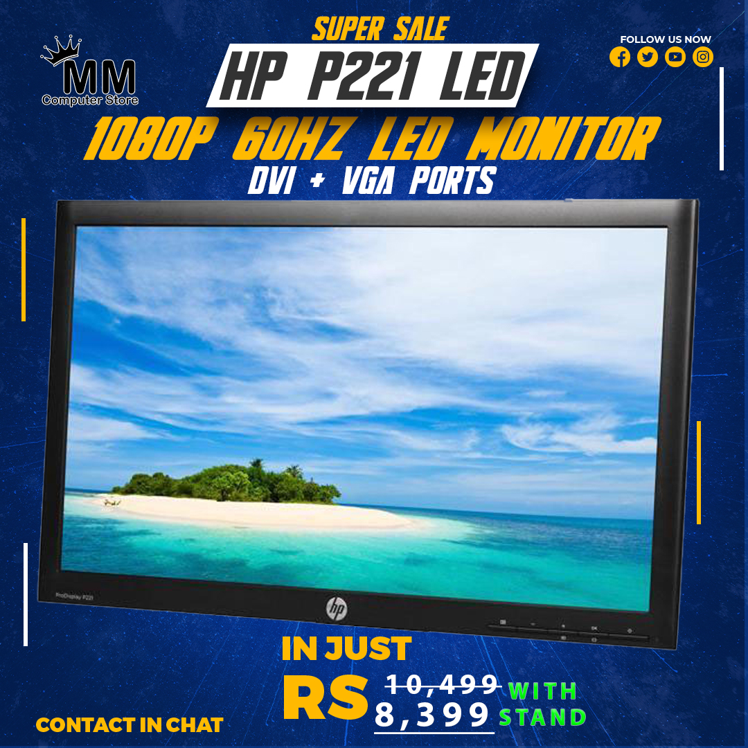 22 Inch HP LED Monitor FHD 1080p 60HZ With or Without Table Stand Model ...